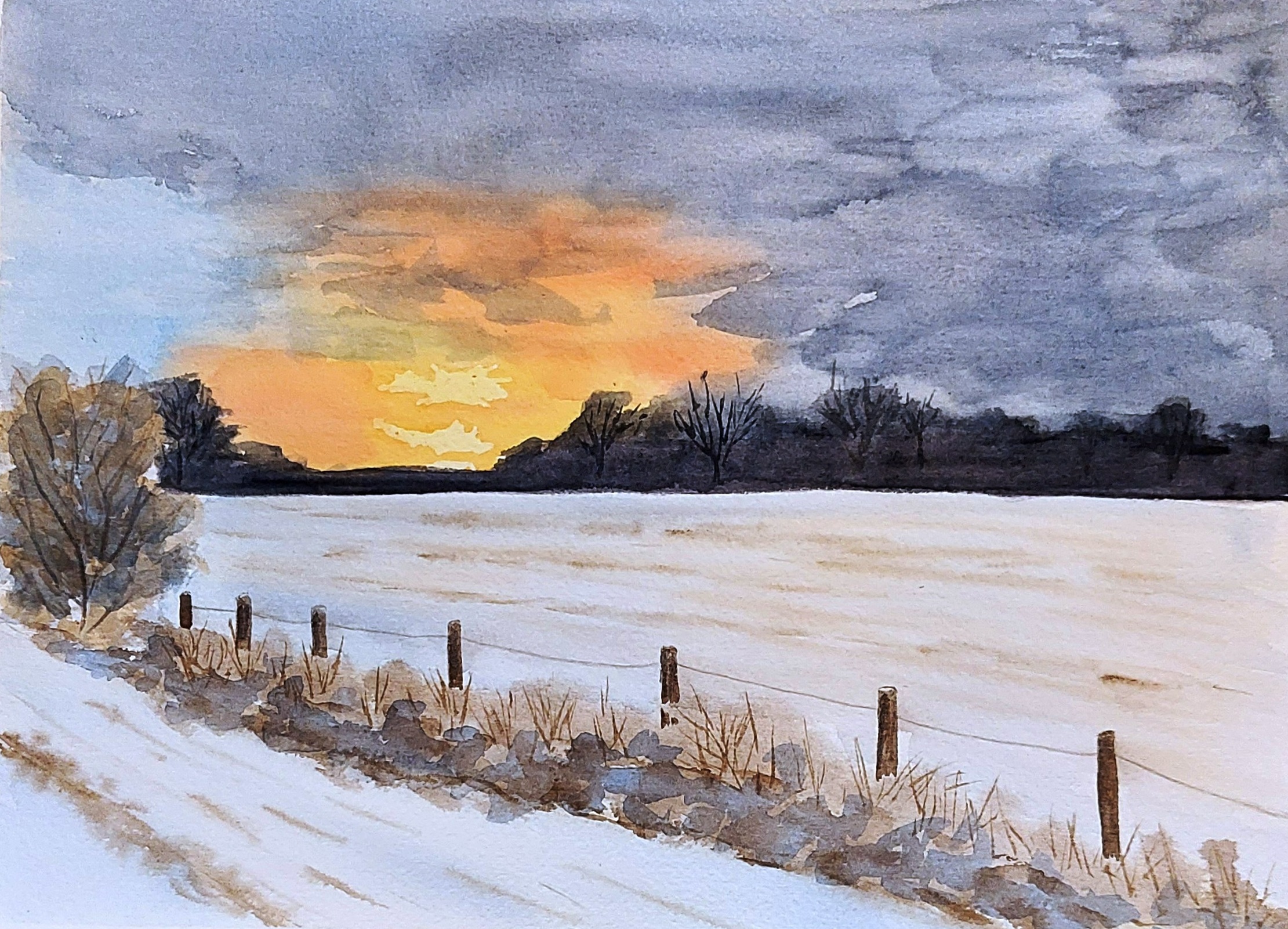 Sunset Vista - $176 - Pat Forrest - The Artful Painter